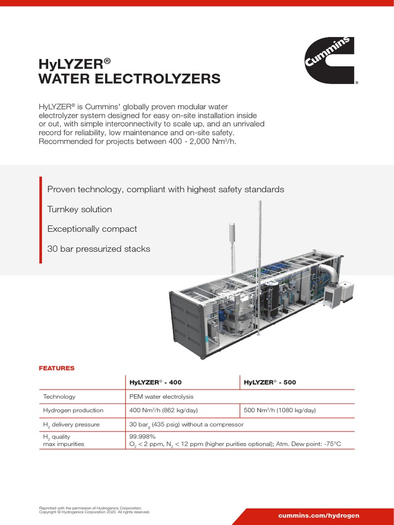 Cummins Hylyzer 500 Specsheet | PDF | Water | Electric Power