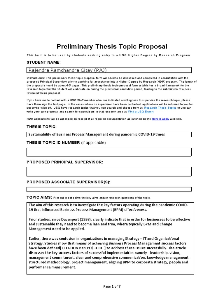 2021 - RG Research Proposal Approved - V4 - Final | PDF | Thesis | Business Process Management
