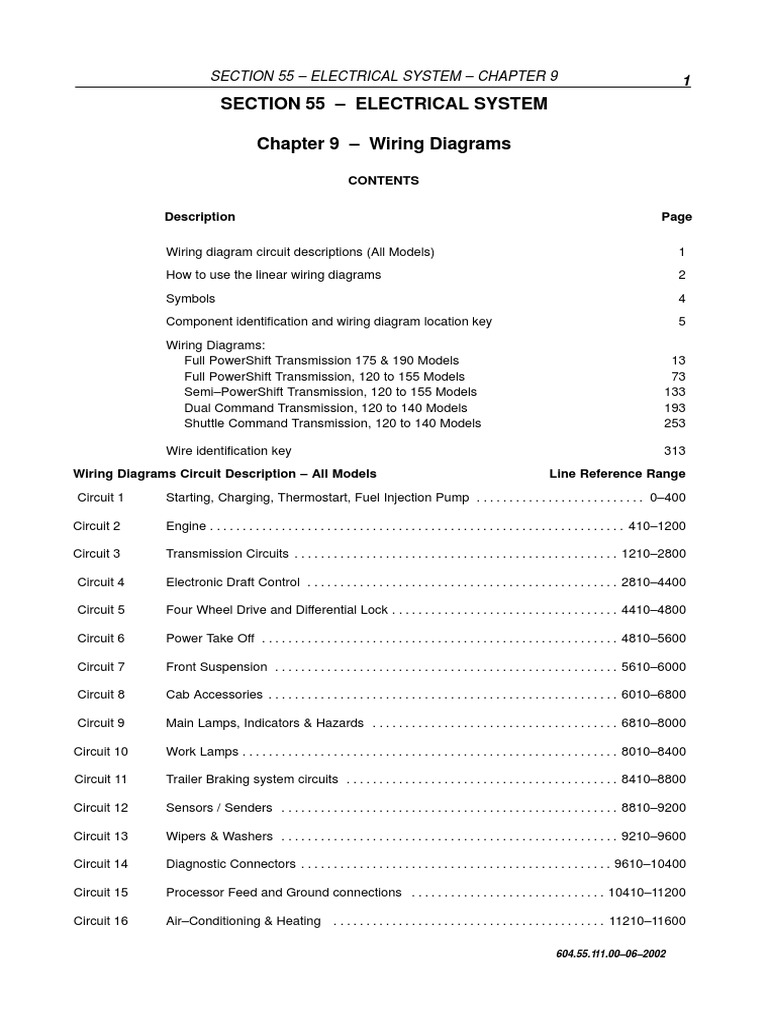 Section 55 - Electrical System Chapter 9 - Wiring Diagrams | PDF ...