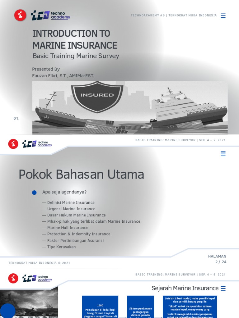 Introduction To Marine Insurance | PDF