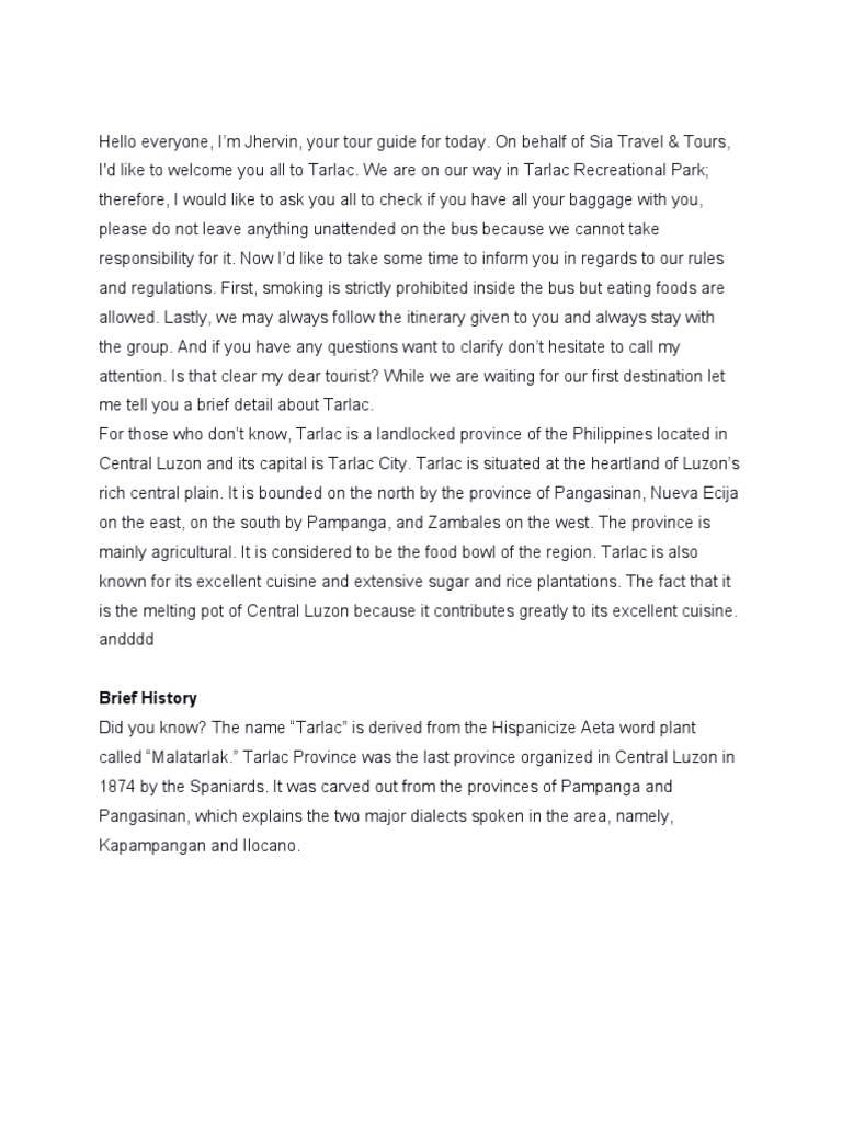 Tour Guiding Script | PDF | Foods | Food And Drink