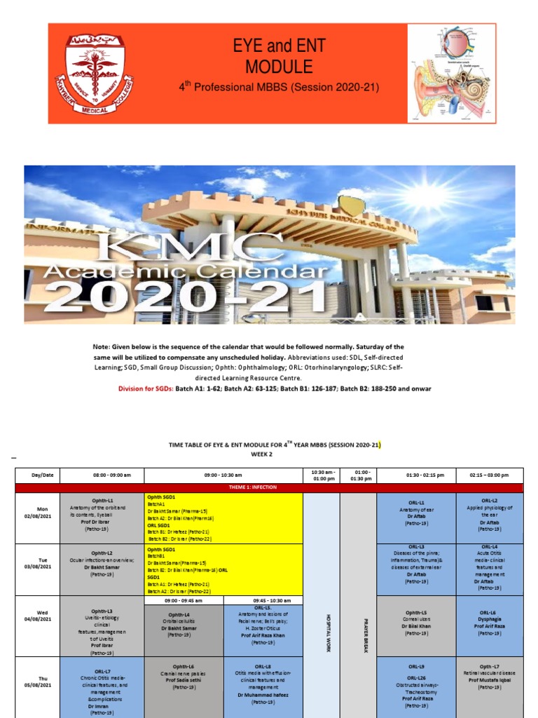 Eye and Ent: 4 Professional MBBS (Session 2020-21) | Download Free PDF ...