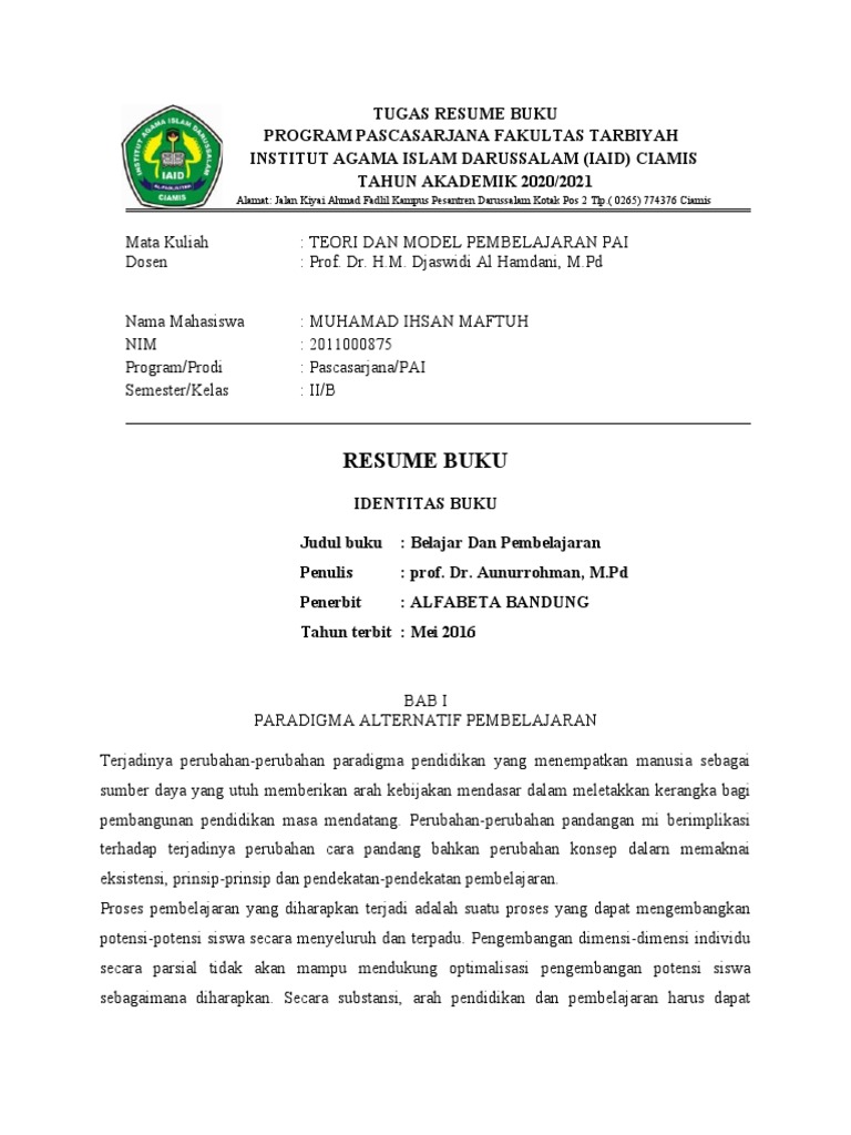 Tugas Resume Buku | PDF