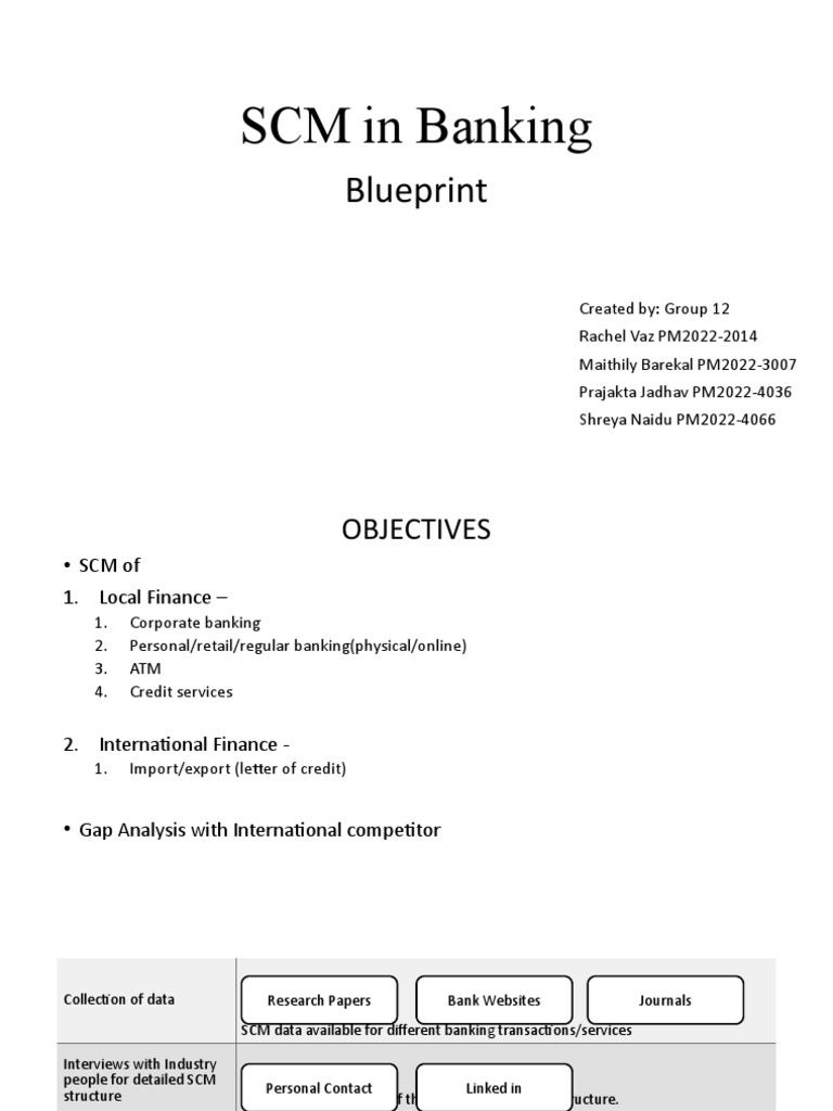 SCM in Banking: Blueprint | PDF | Business | Finance & Money Management
