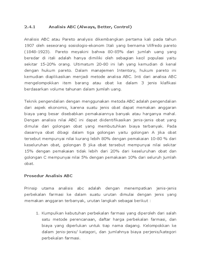 Analisis Metode ABC dan VEN Obat | PDF | Kesehatan Holistik | Teknologi ...