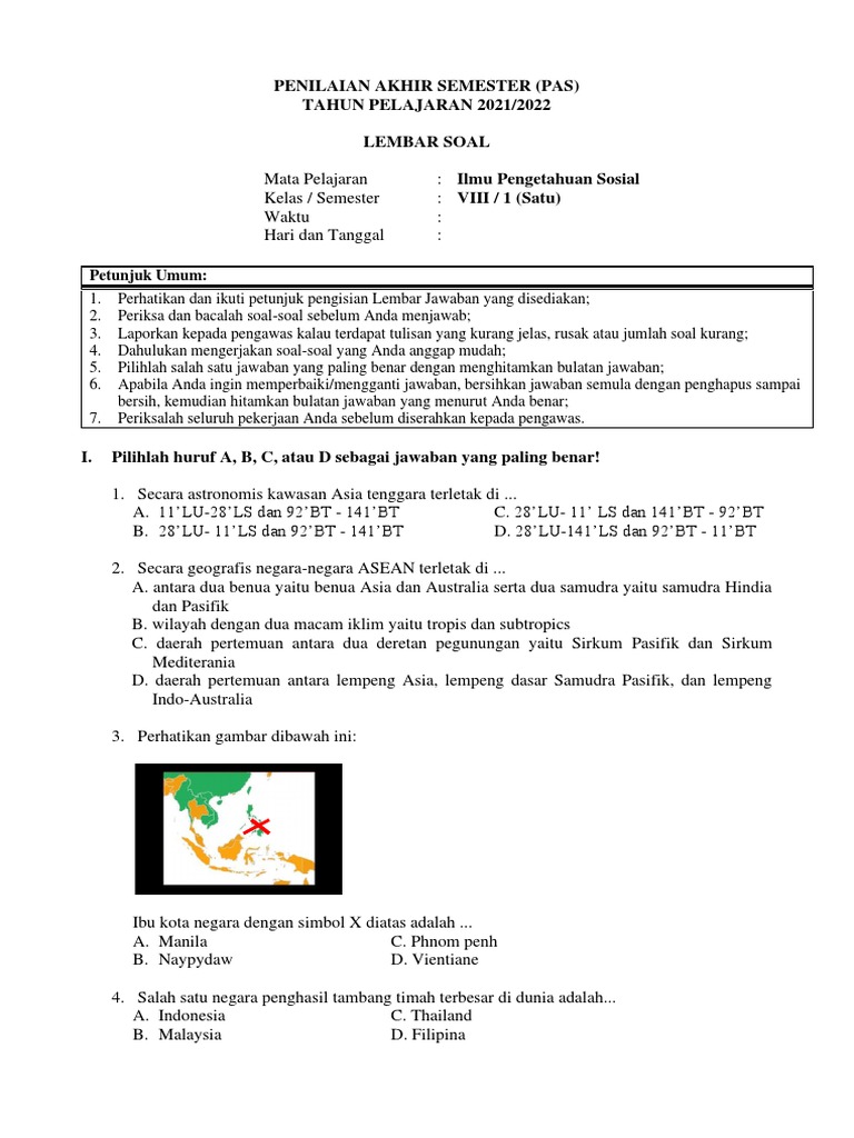 Soal Pas Ips Kelas 8 | PDF