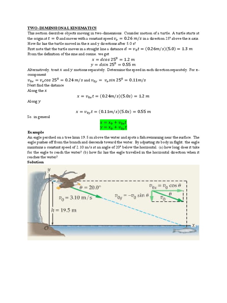 Two-Dimensional Kinematics Guide | PDF | Projectiles | Acceleration