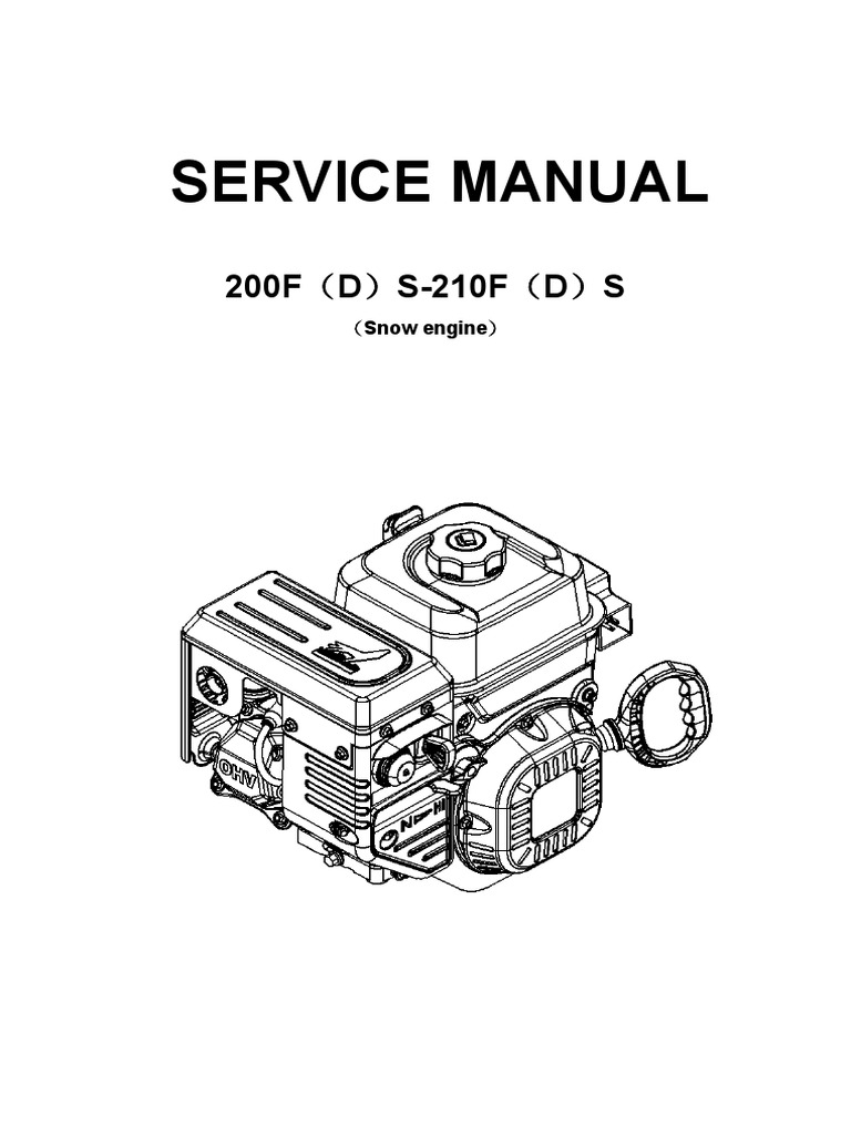 Service Manual: 200F D S-210F D S | PDF | Carburetor | Motor Oil