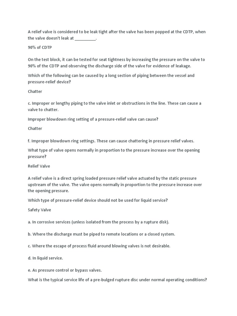 API 576 Study Notes | PDF | Valve | Leak