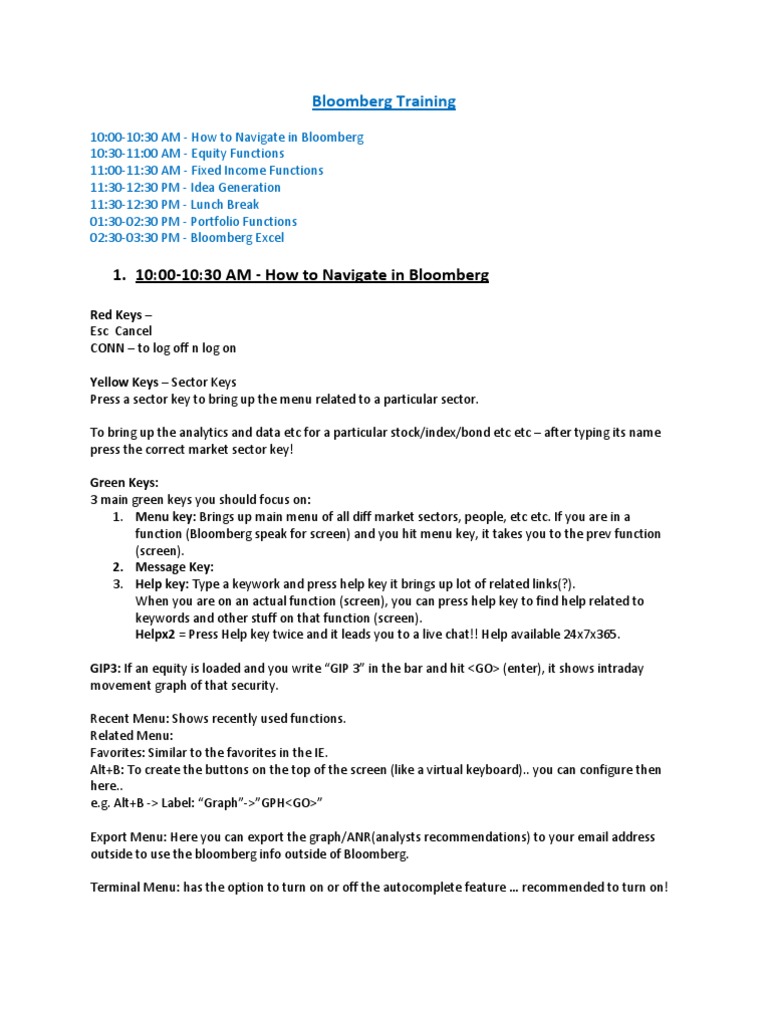 Bloomberg Training 2 | PDF | Bonds (Finance) | Yield (Finance)