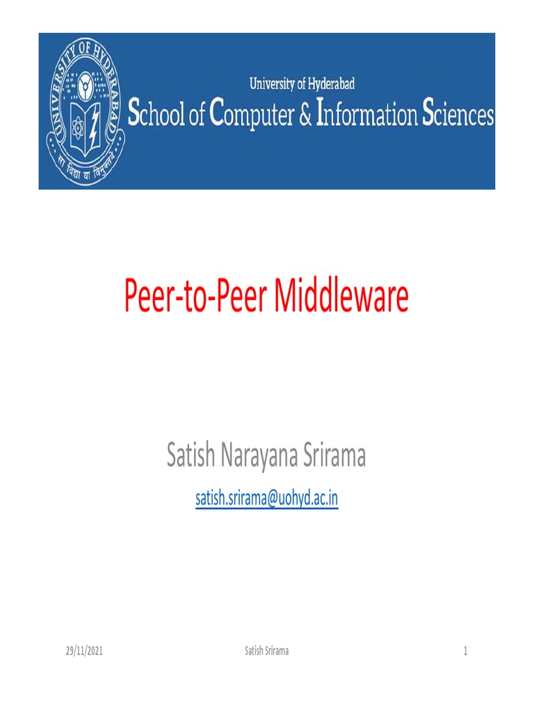 U3 - C8 - T2 - Peer-To-Peer Middleware | PDF | Peer To Peer | Computer Data