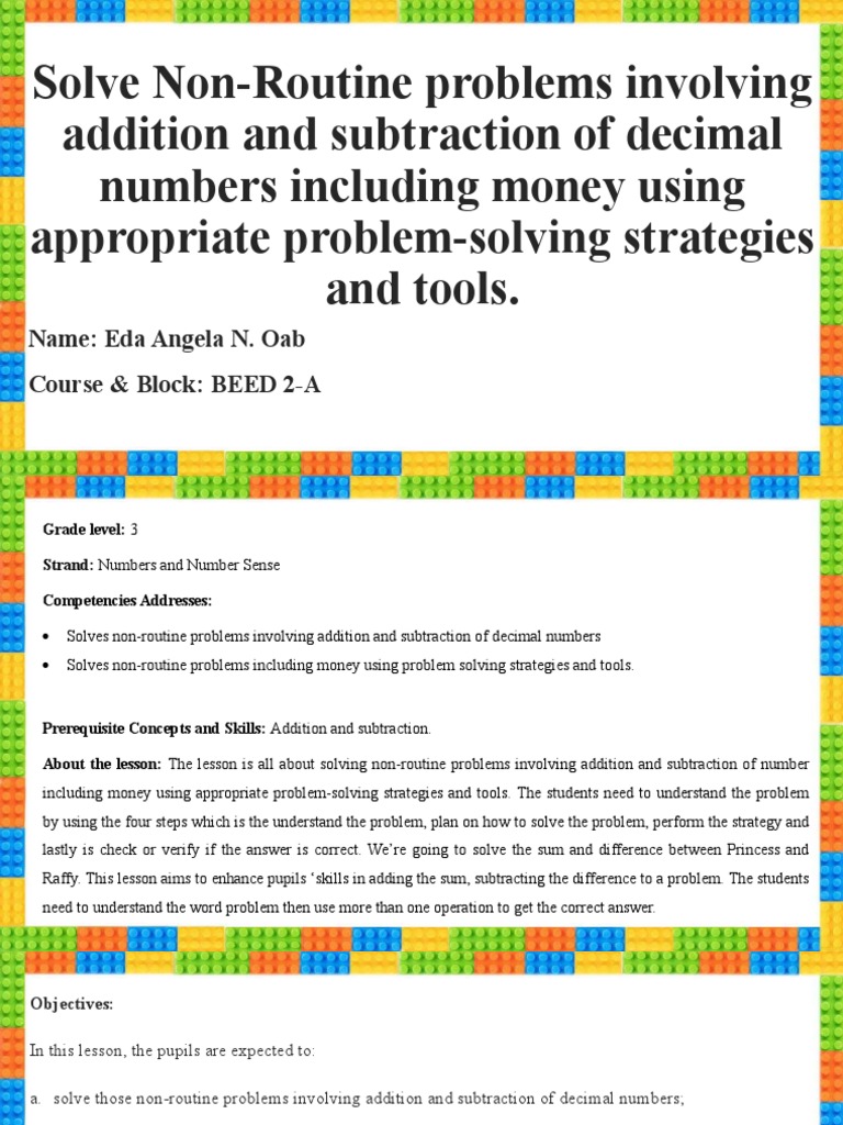 Math LP | PDF | Subtraction | Behavior Modification