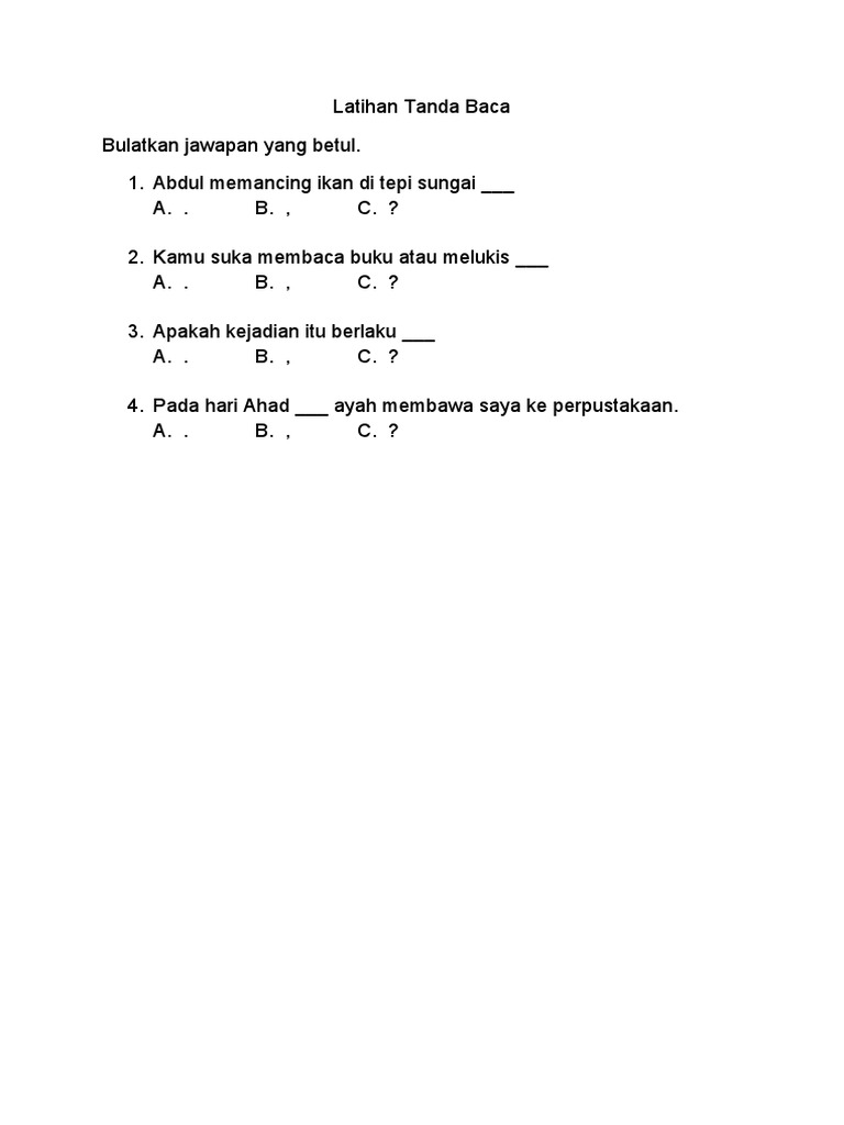 Latihan Tanda Baca | PDF