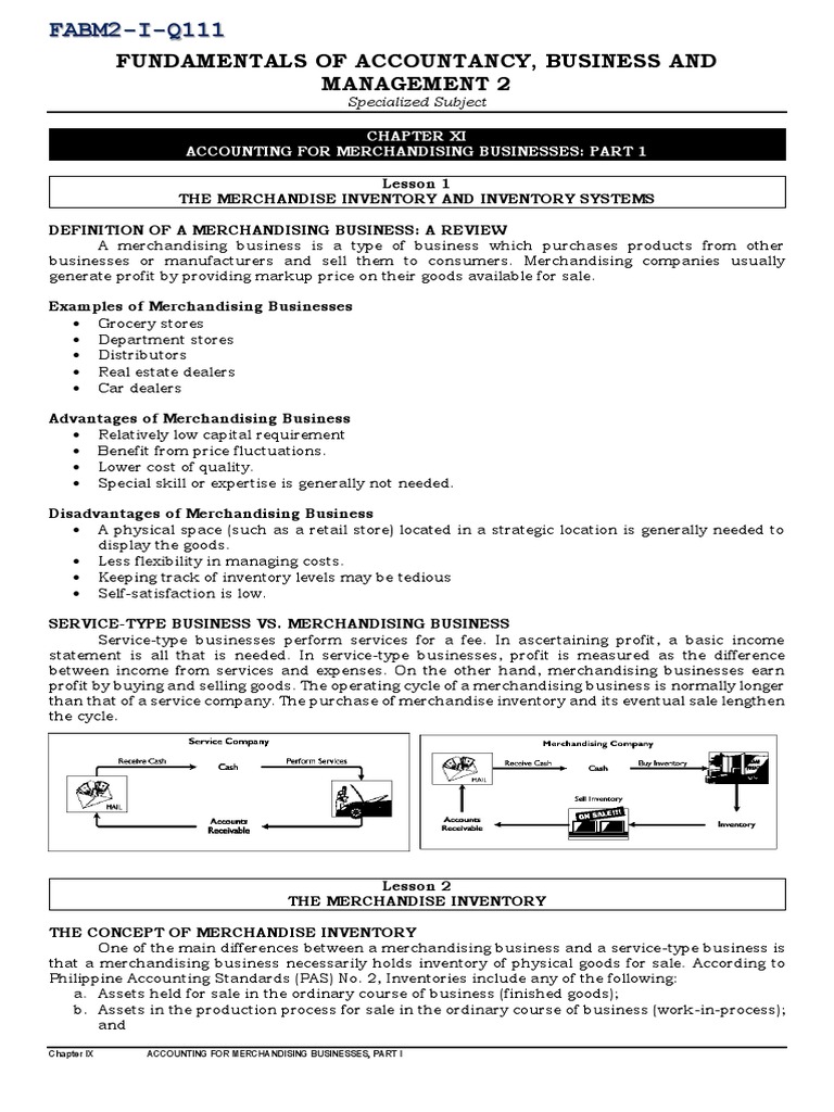 11 Accounting For Merchandising Businesses Part 1 | PDF | Discounts And ...