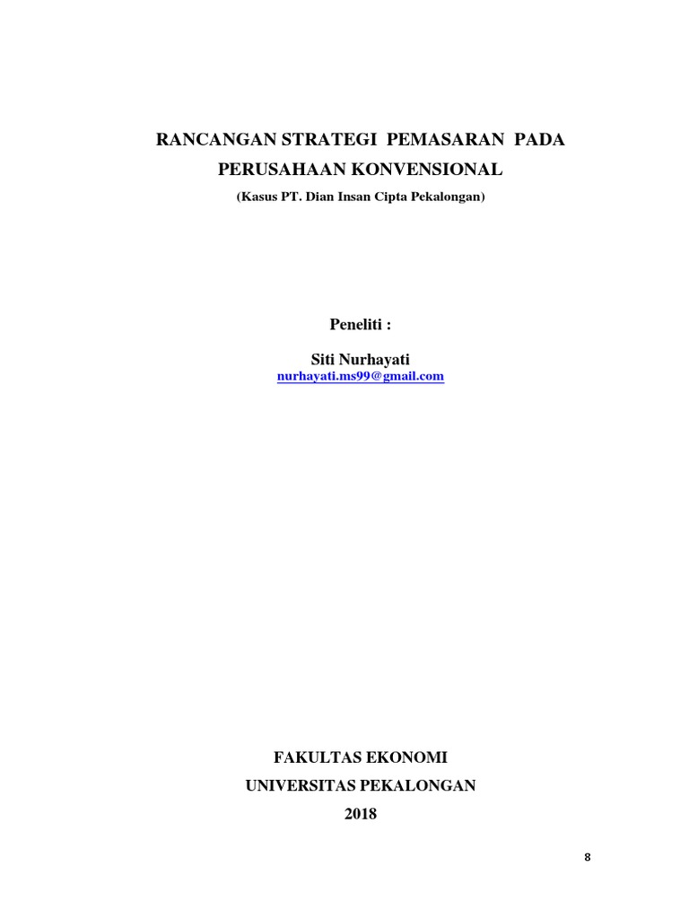 Rancangan Strategi Pemasaran Pada Perusahaan Konvensional | PDF ...