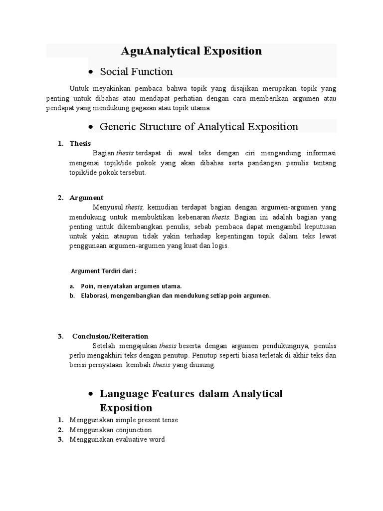 Analytical Exposition | PDF