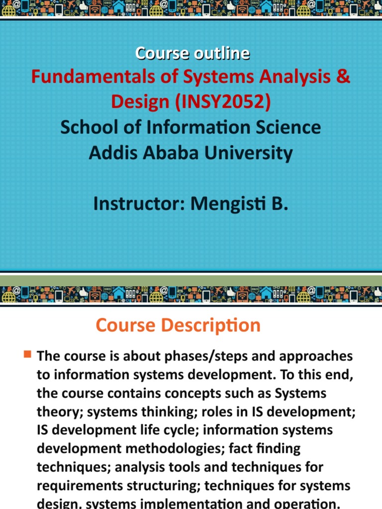 Sad Course Outline | PDF | System | Analysis