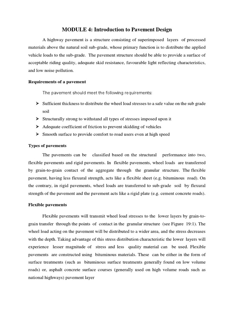 MODULE 4: Introduction To Pavement Design: Requirements of A Pavement ...