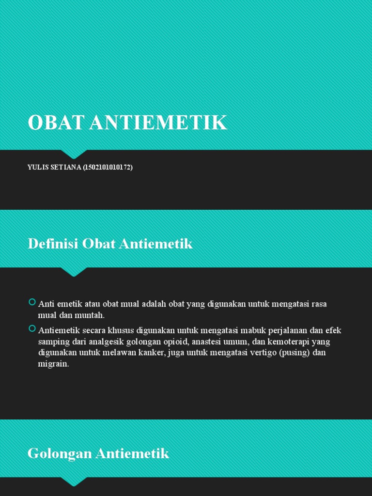 Obat Antiemetik | PDF | Kesehatan Holistik | Sains & Matematika