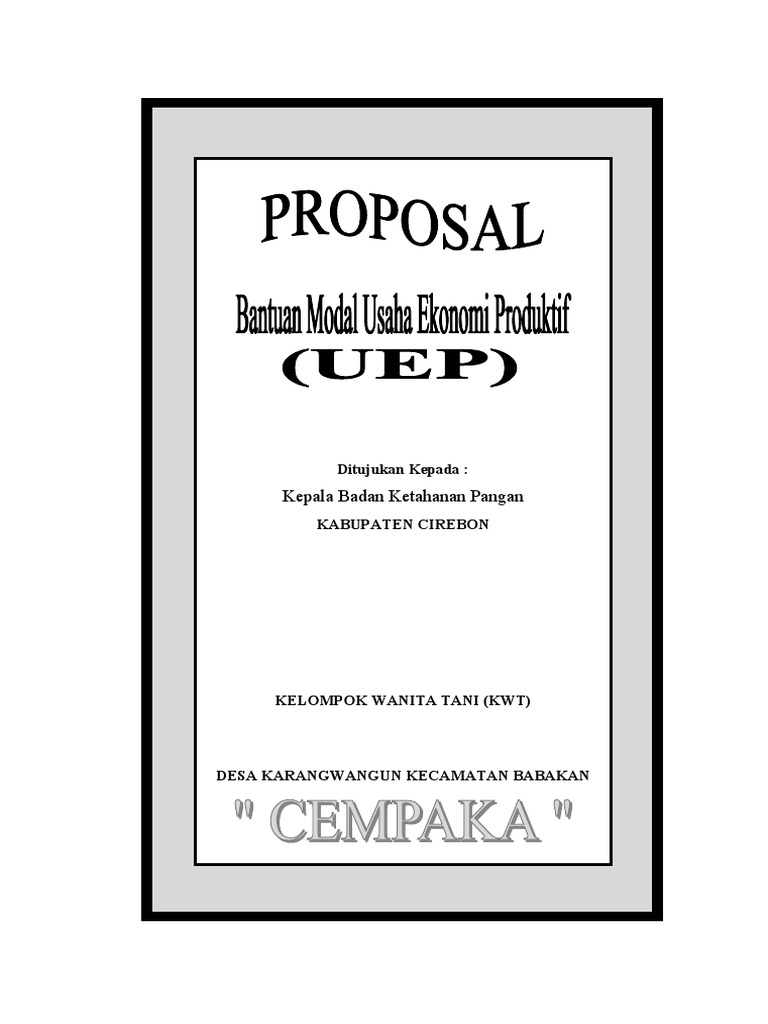 PROPOSAL Kelompok Wanita Tani KWT | PDF