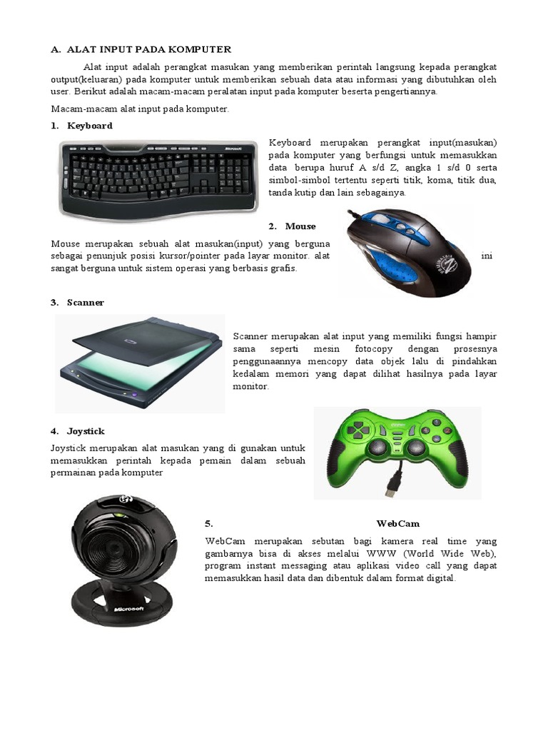 Alat Input Pada Komputer | PDF