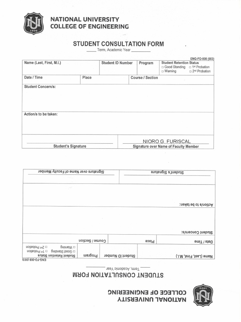 Student Consultation Form | PDF