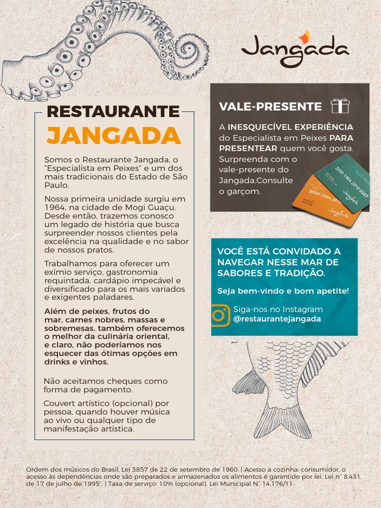 Cardápio Jangada Riviera 2021 | PDF | Sushi | Comidas e bebidas