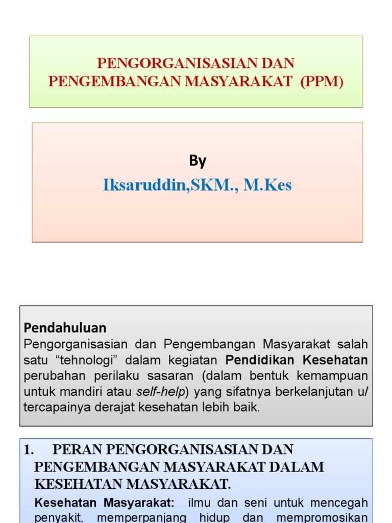 Pengorganisasian Dan Pengembangan Masyarakat (PPM) | PDF