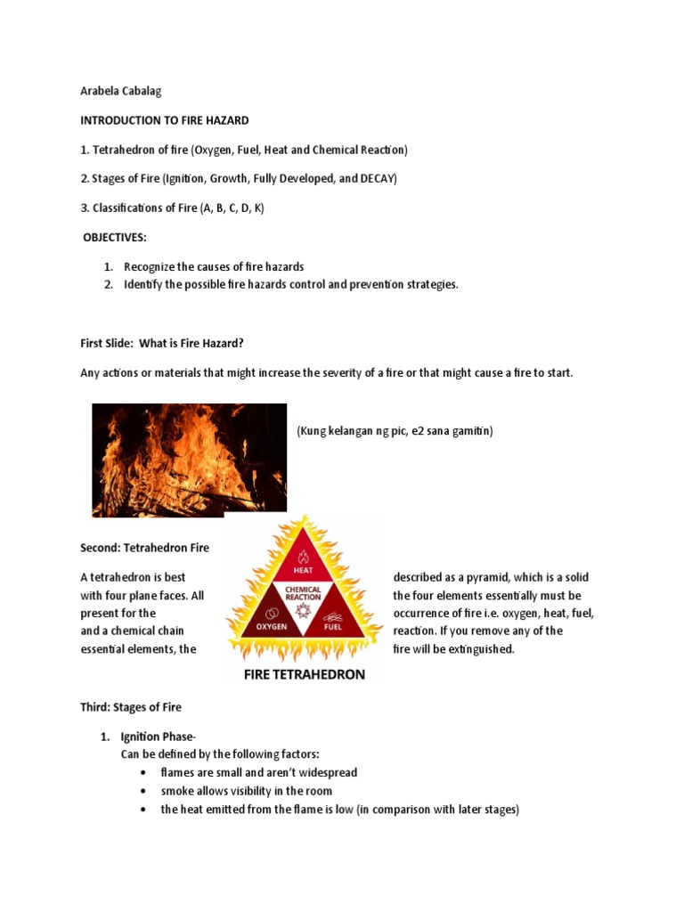 Introduction To Fire Hazard | PDF | Fires | Smoke