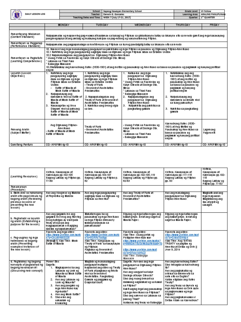 DLL - Ap Q1 W7 1 | PDF