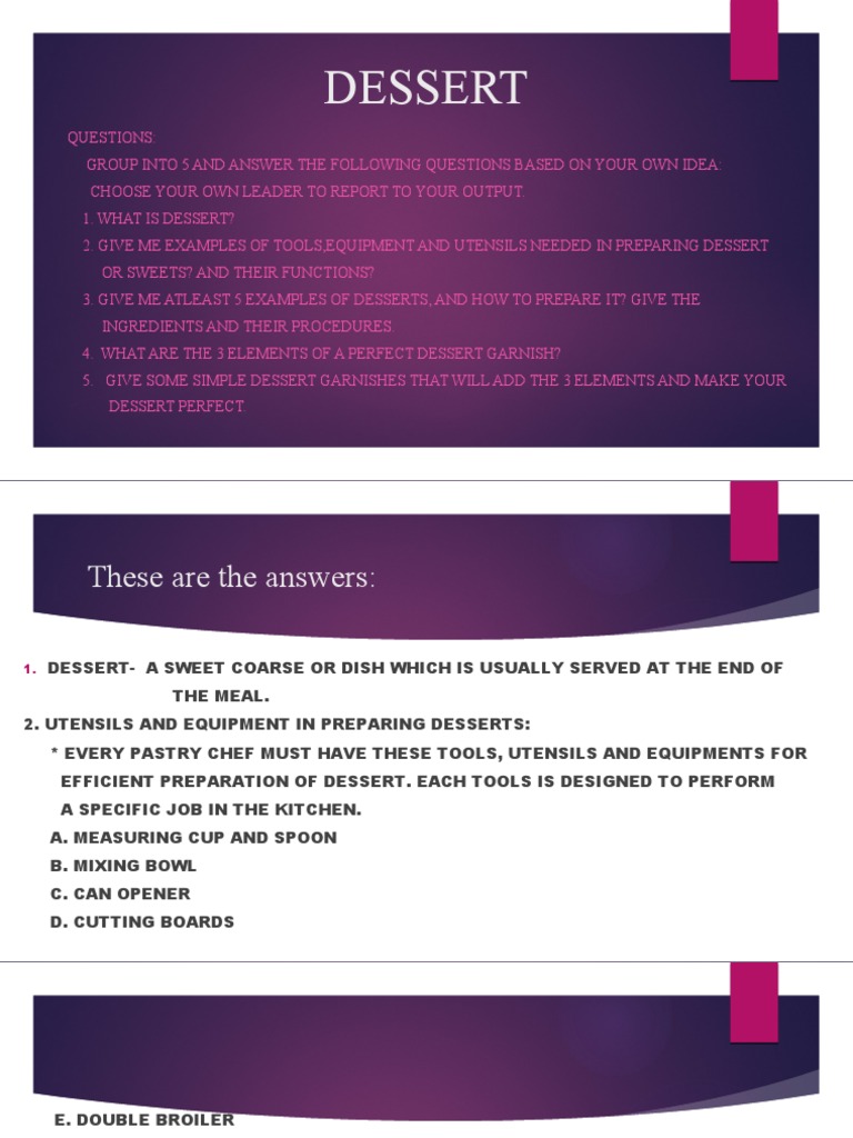 Powerpoint Dessert-Cookery | PDF | Desserts | Foods