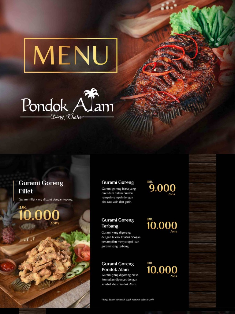 Menu Pondok Alam Bandungan | PDF