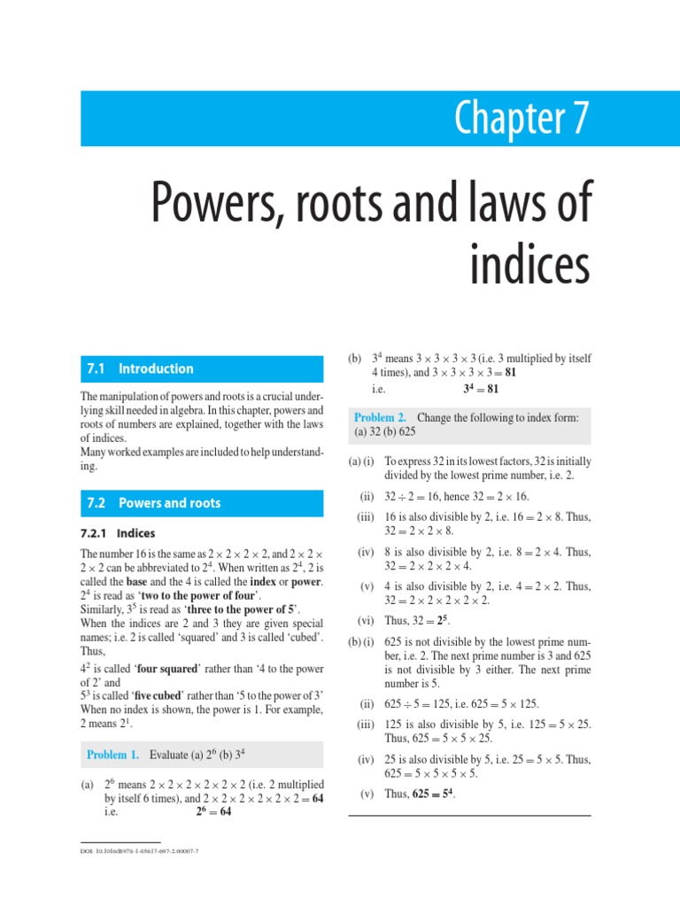 Powers, Roots and Laws of Indices | PDF | Hertz | Volt