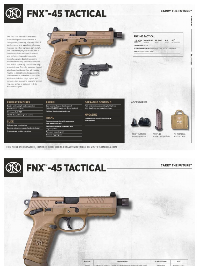 FNX - 45 Tactical: Carry The Future™ | PDF | Trigger (Firearms) | Handgun