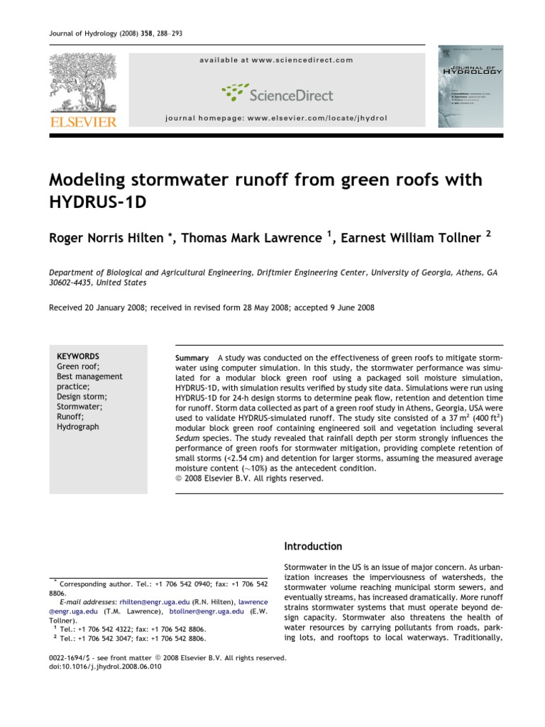 Modeling Stormwater Runoff From Green | PDF | Evapotranspiration ...