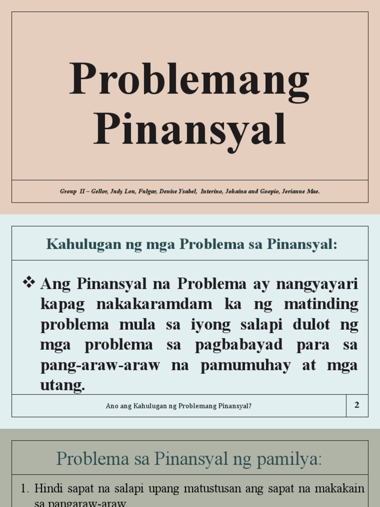 Problemang Pinansyal | PDF