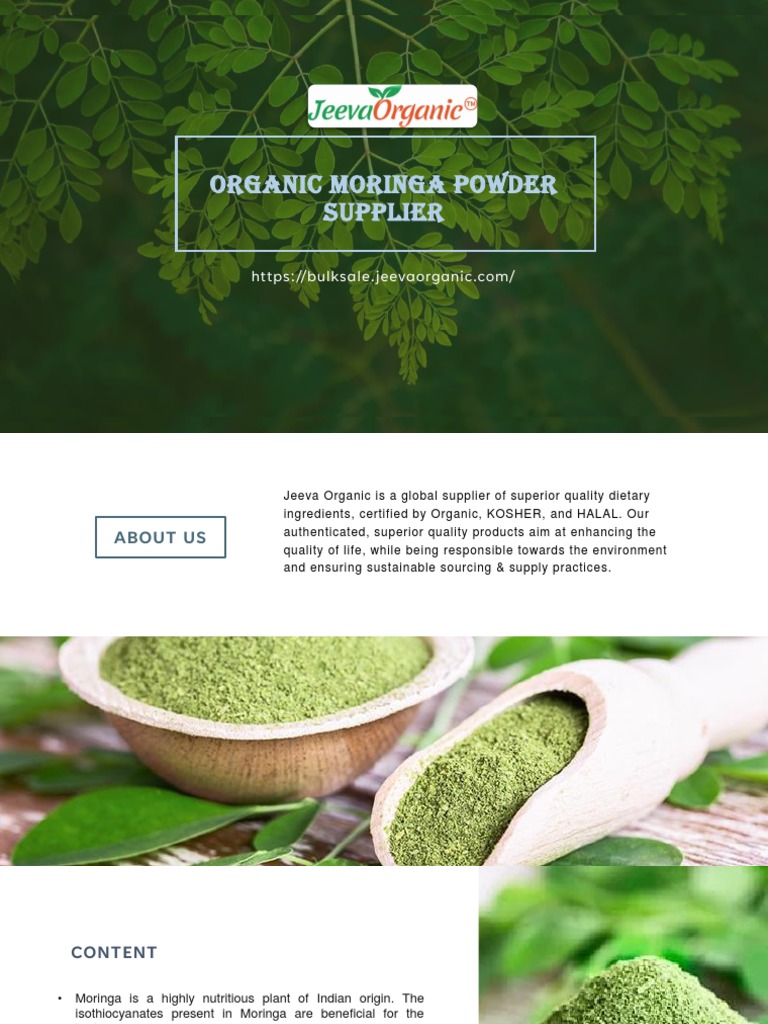 Organic Moringa Powder Supplier - Bulk Moringa Powder Supplier | PDF