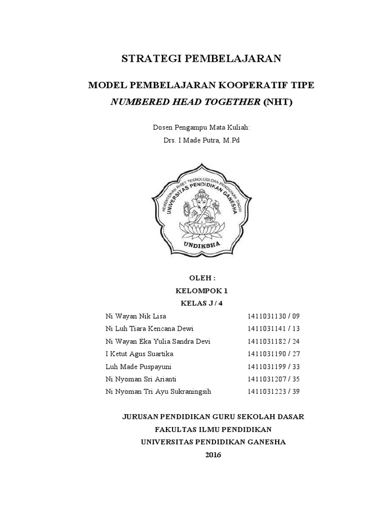 Makalah Model Pembelajaran NHT | PDF