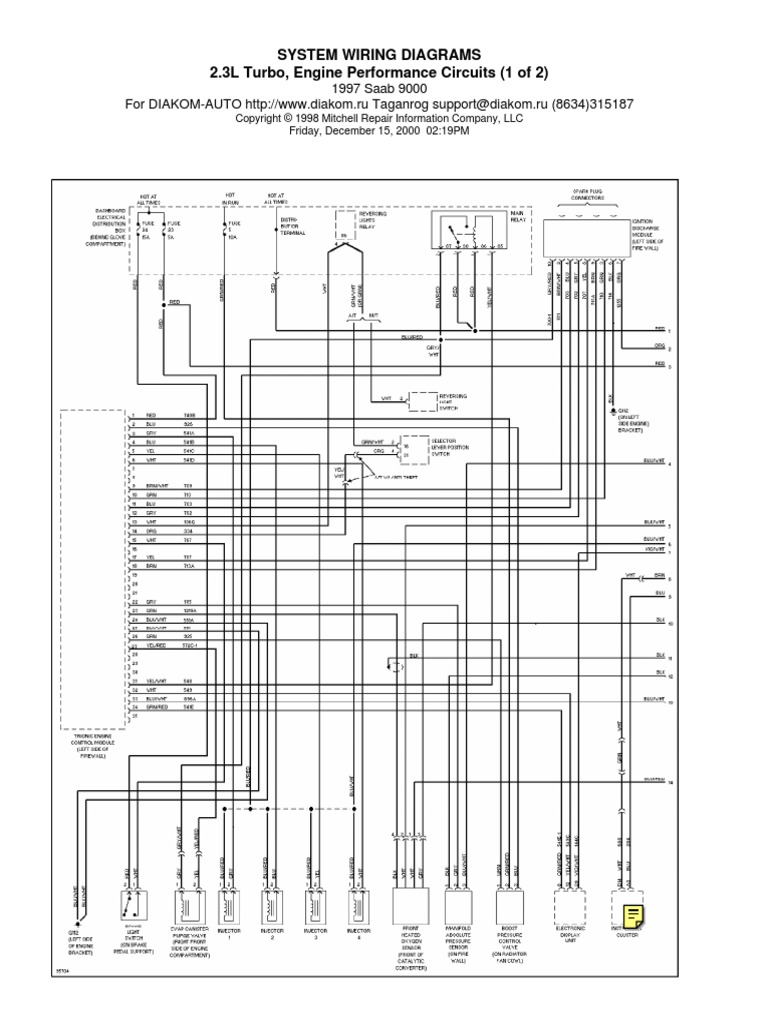 System Wiring Diagrams 2.3L Turbo, Engine Performance Circuits (1 of 2 ...