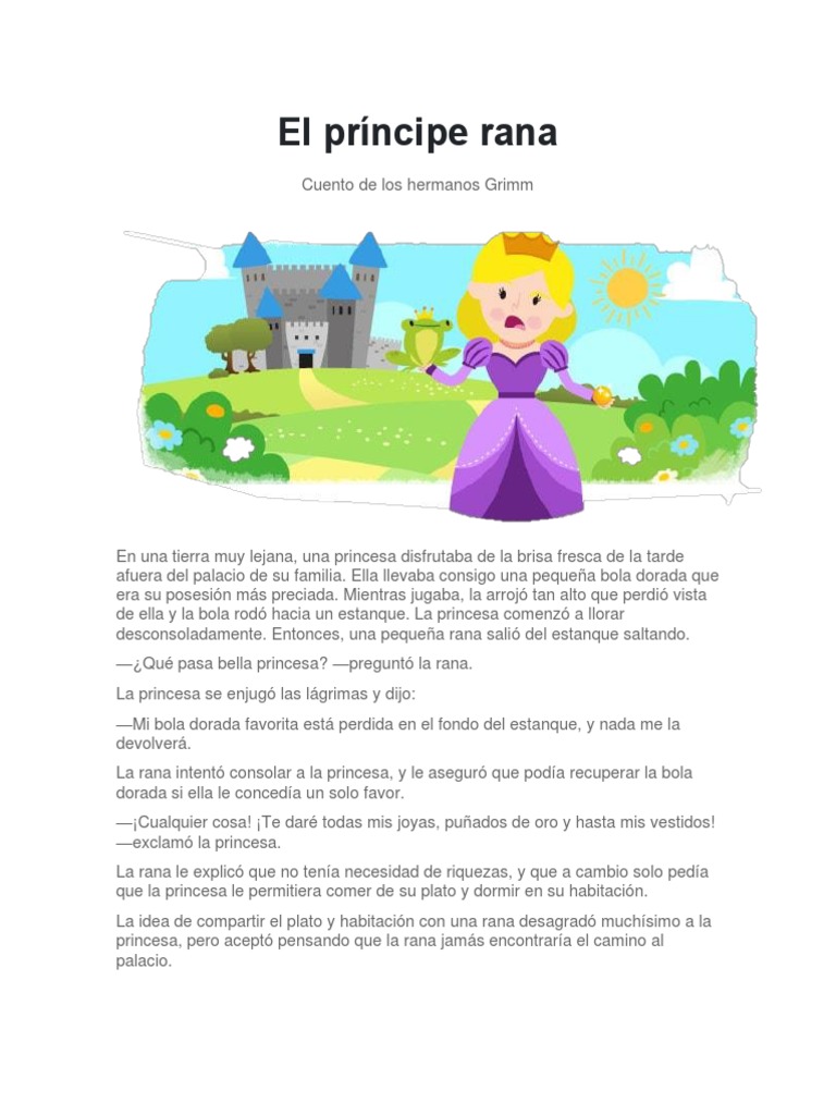 El príncipe rana: cuento de Grimm | PDF