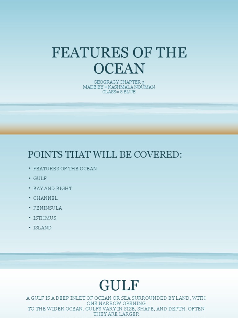 Features of The Ocean: Geogragy Chapter 3 Made by Kashmala Nouman Class ...
