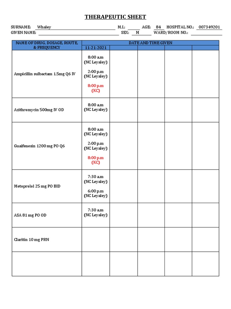 Therapeutic Sheet | PDF