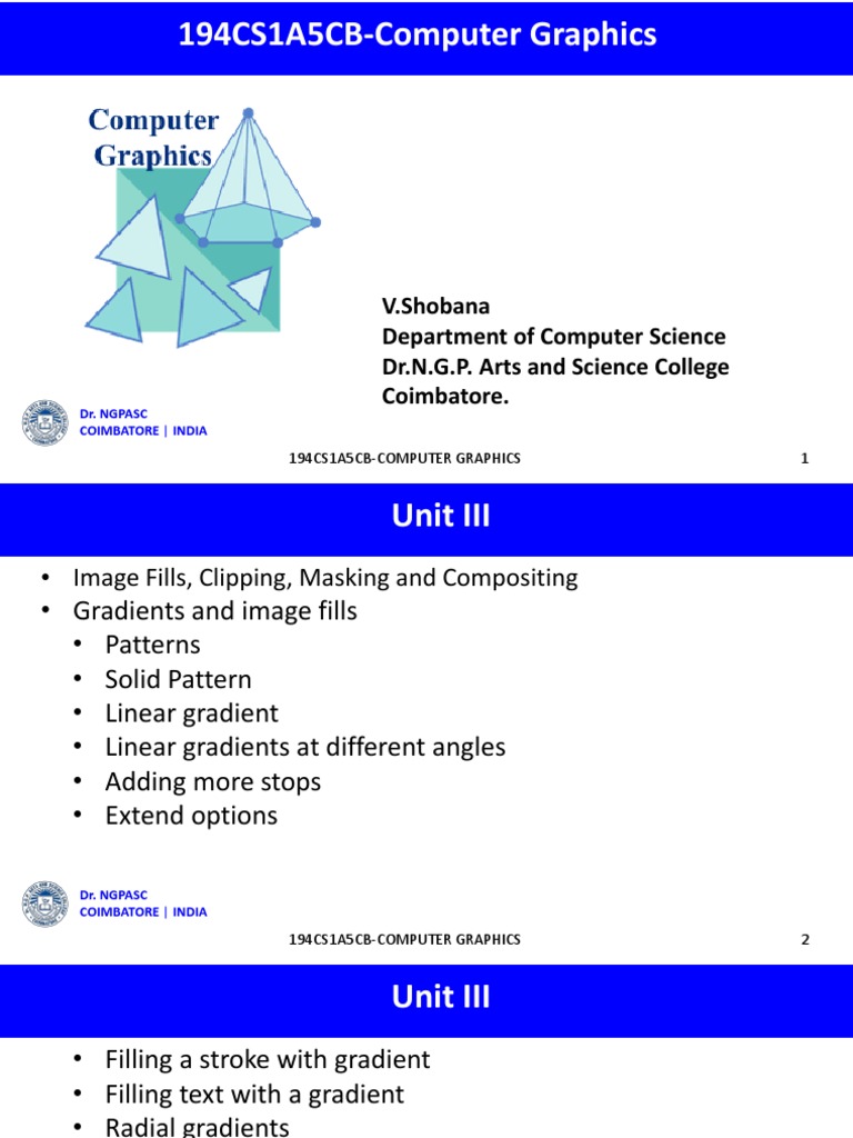 Presentation - CG - Unit III | PDF | Computer Science | Computing Presentation - CG - Unit III | PDF | Computer Science | Computing