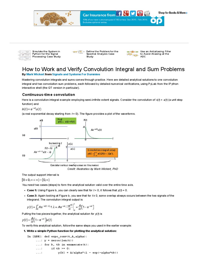 How To Work and Verify Convolution Integral and Sum Problems - For ...