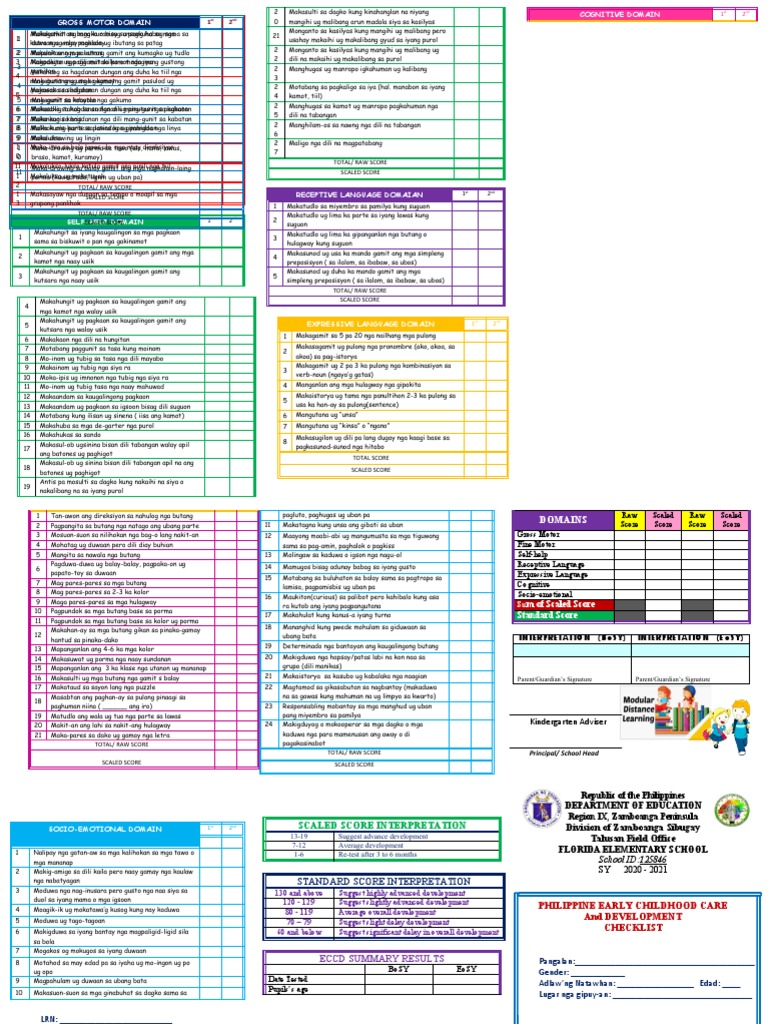 Eccd Checklist 2018-2019 - Bualan Es | PDF