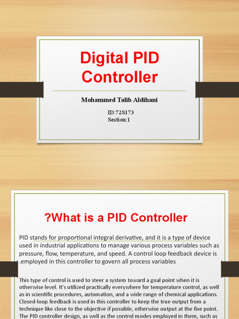 Digital Pid Controller - 72S173 | PDF | Control Theory | Control System