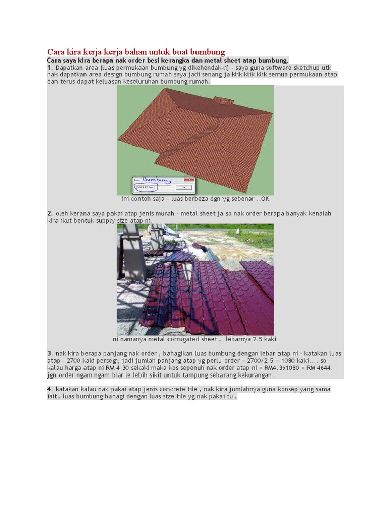 Cara Kira Kerja Kerja Bahan Untuk Buat Bumbung | PDF