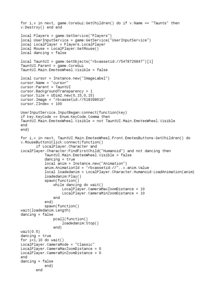 Roblox Taunt UI and Emotes Wheel | PDF