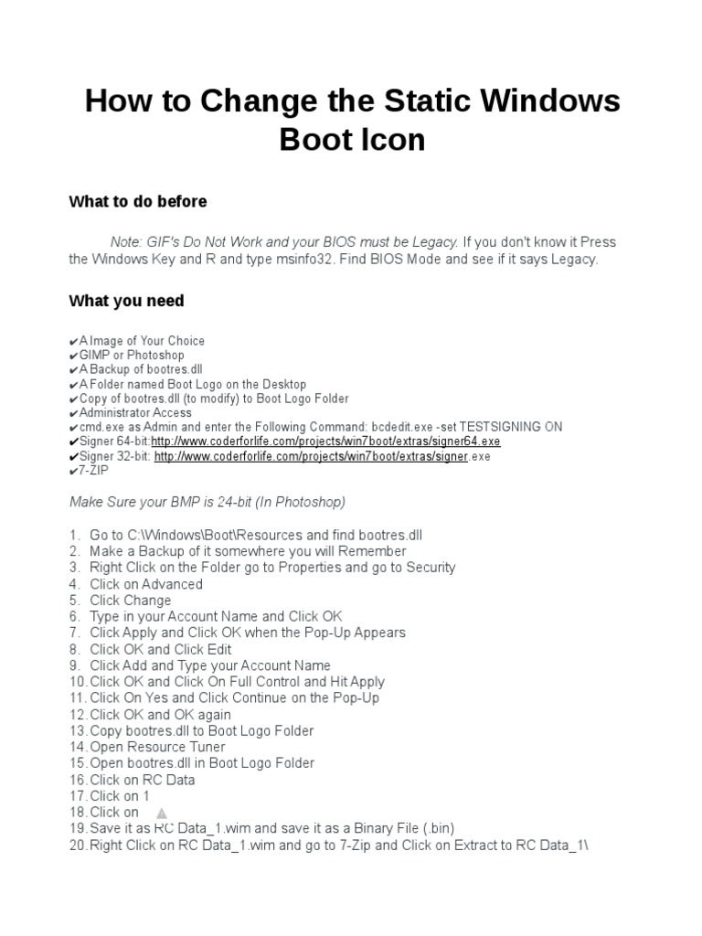 How To Change The Static Windows Boot Icon: What To Do Before | PDF ...