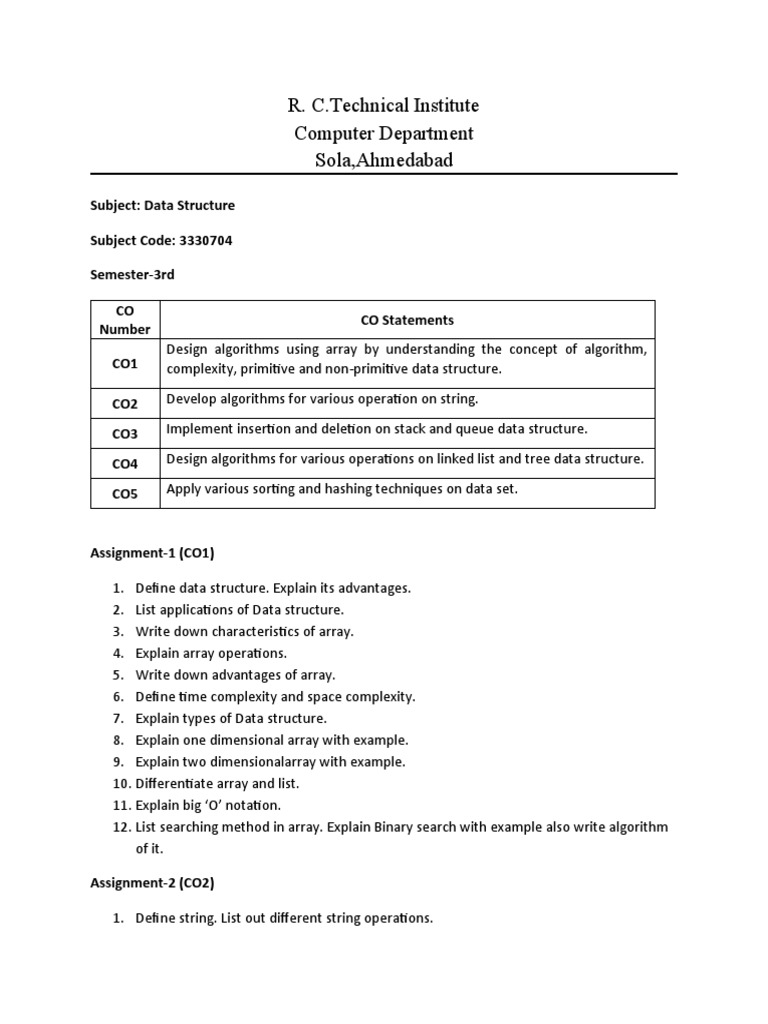 R. C.Technical Institute Computer Department Sola, Ahmedabad | PDF ...